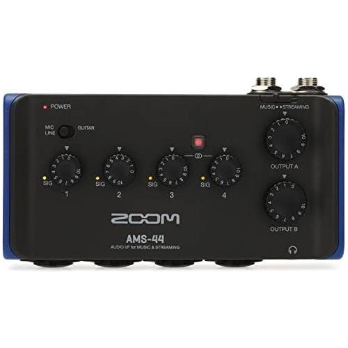 Zoom AMS-44 USB Audio Interface, 4 Inputs, 4 Outputs, Loopback, Direct ...
