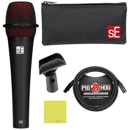 Liquid Audio sE Electronics V3 Cardioid Dynamic Vocal Microphone Bundle ...
