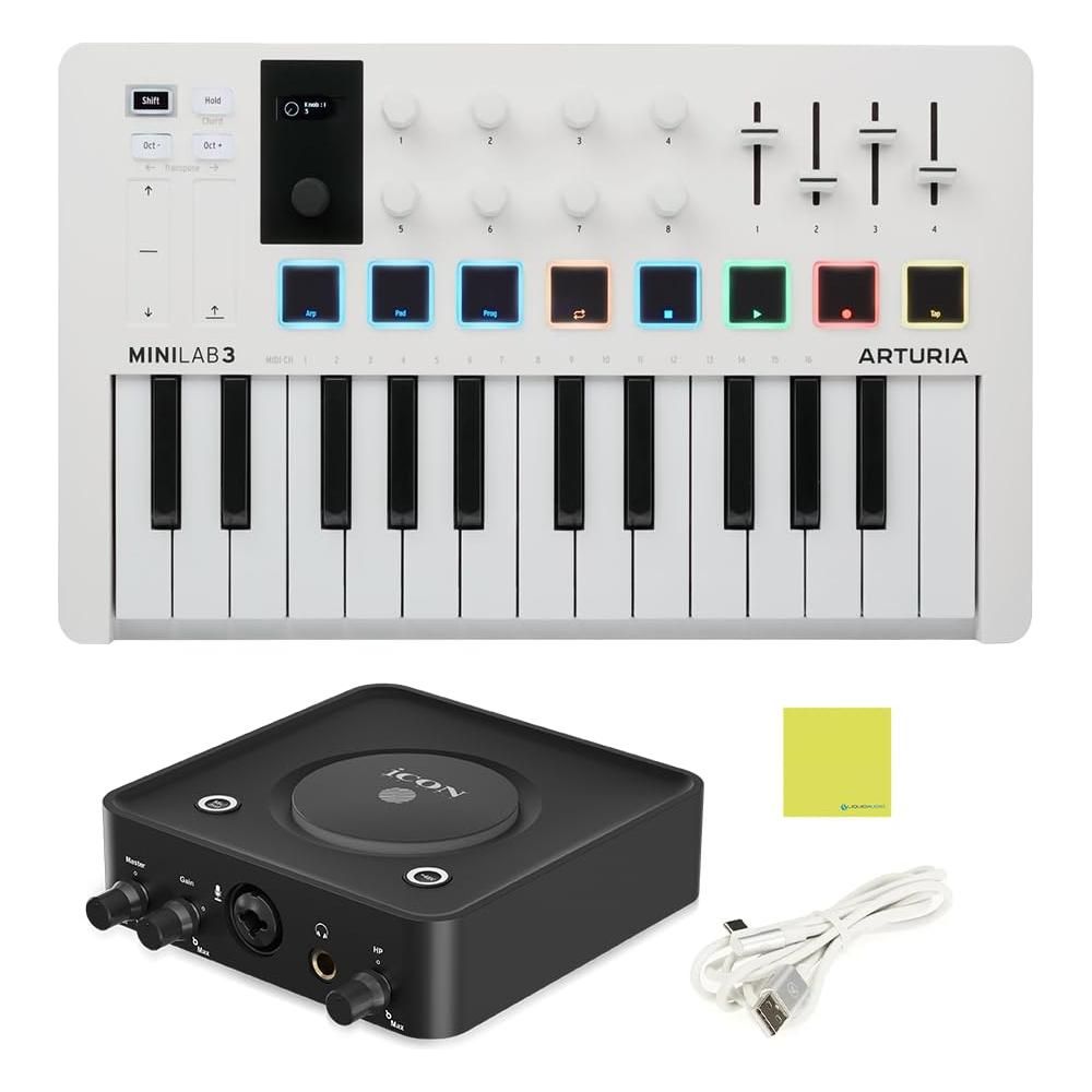 Arturia MiniLab 3 Mini Hybrid Keyboard Controller Bundle w/iCON Pro ...
