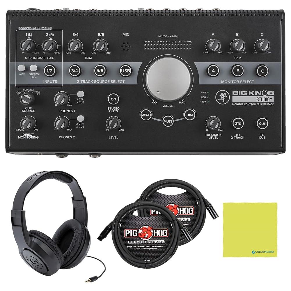 Mackie Big Knob Studio Plus Monitor Controller & Interface Bundle w ...