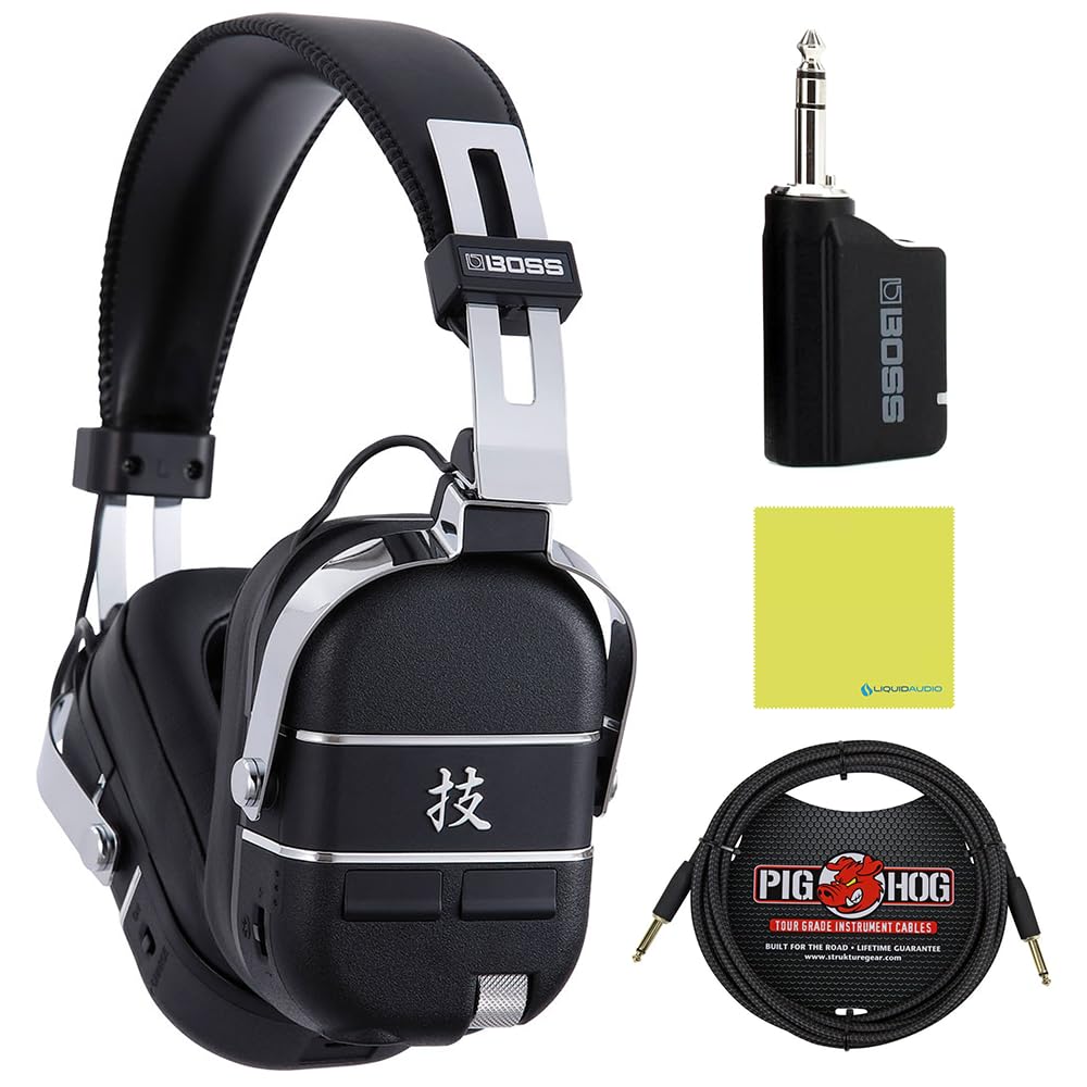 Boss WAZA-AIR Wireless Personal Guitar Amplification System Bundle w ...